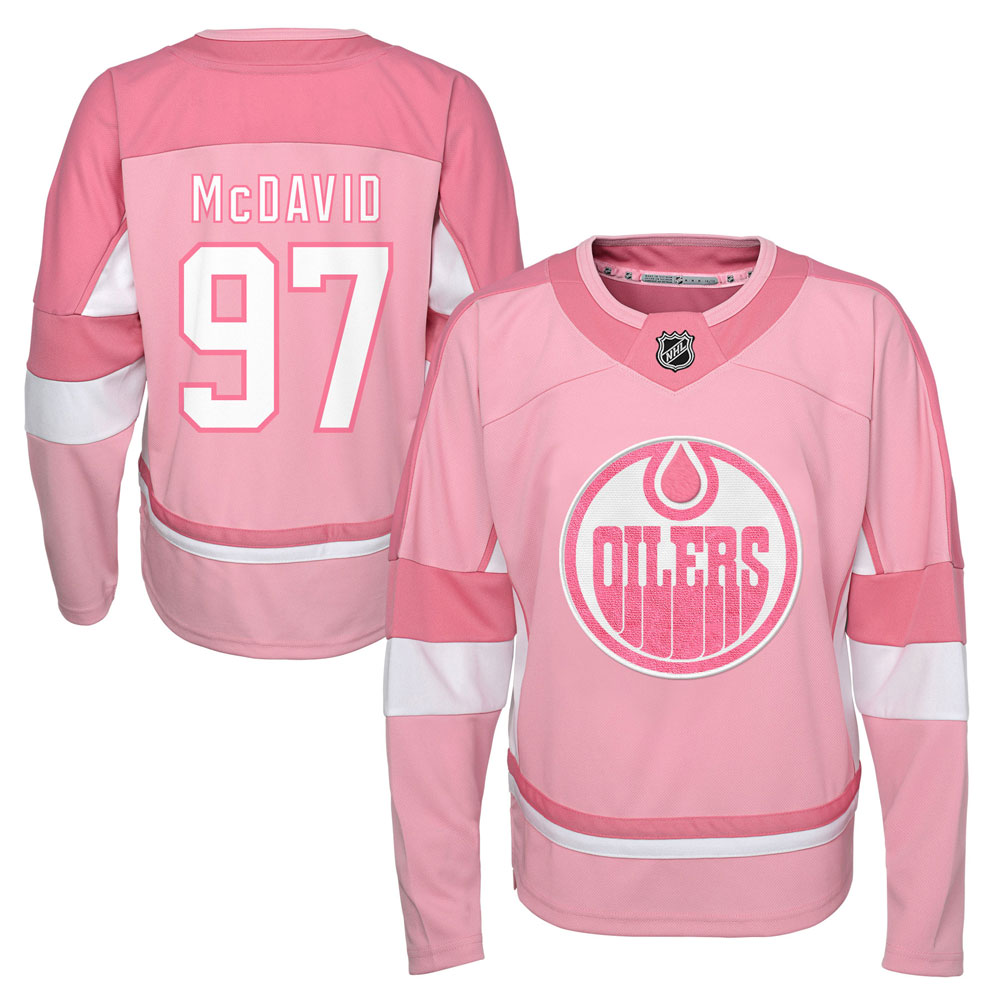 TheSportsDen.ca: Connor McDavid Edmonton Oilers Youth Girls Pink ...